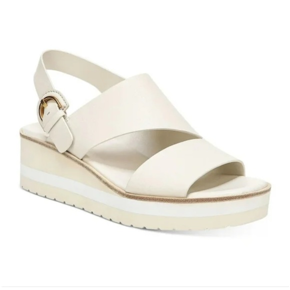 Vince | Shoes | Vince Shelby Leather Slingback Platform Ivory Wedge ...